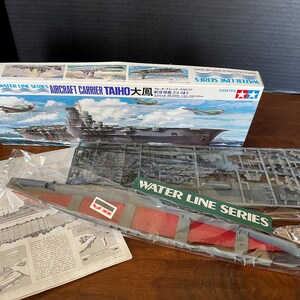 1980's-90's TAMIYA Ship Model "taiho" Aircraft Carrier Water Line Series No50 1/700, Excellent ...