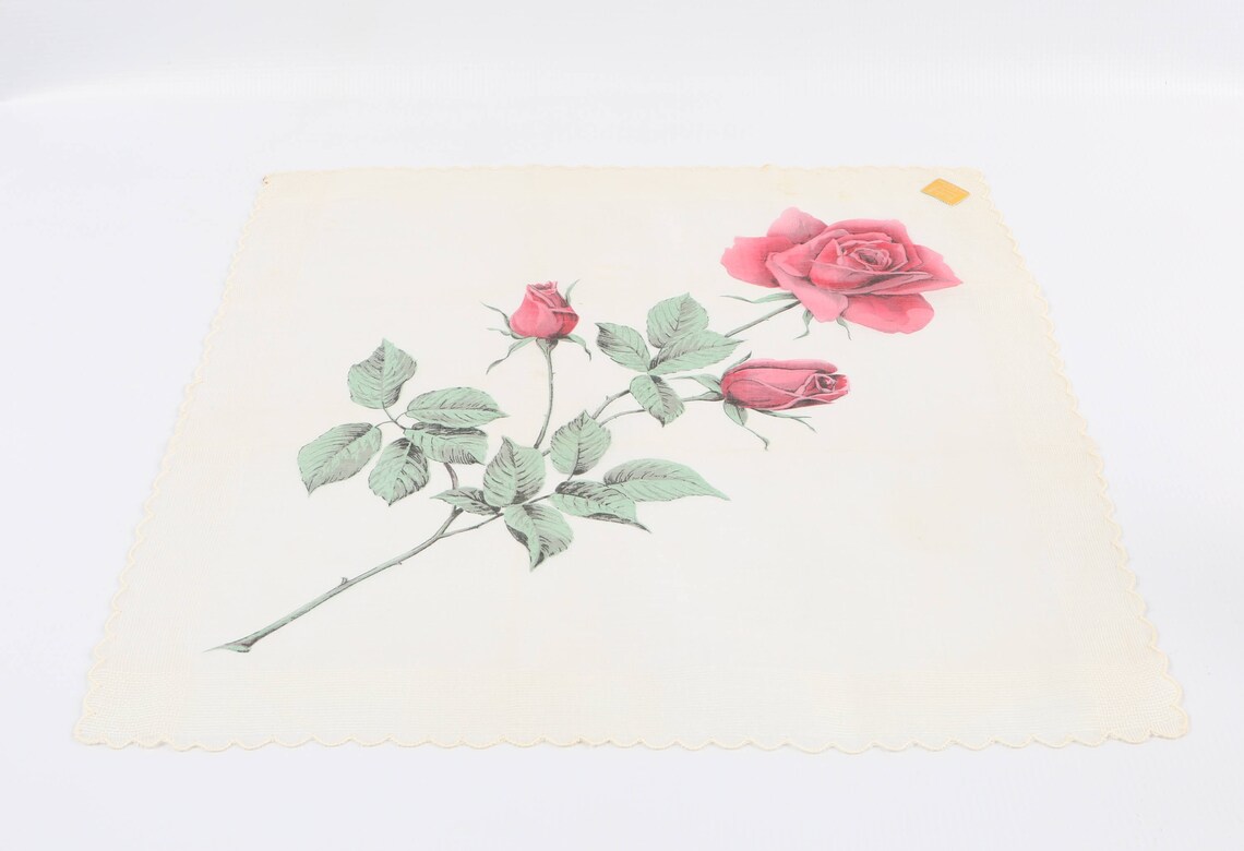 1950's Swiss Rose Hankie 1950's Kimball All Cotton | Etsy