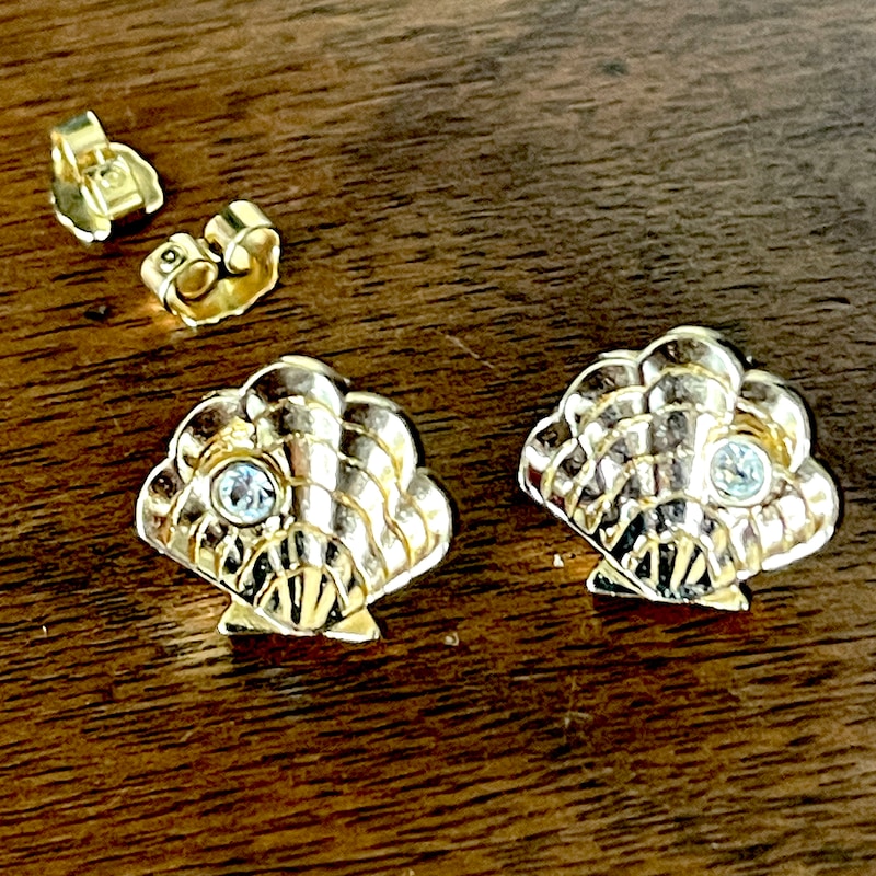 Avon Gold Shell Earrings - Etsy
