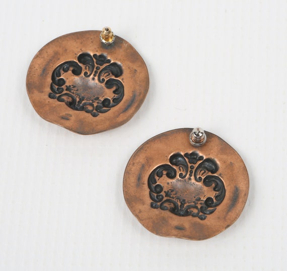 80's Copper Renaissance, Repousse Design, Round Disc,… - Gem