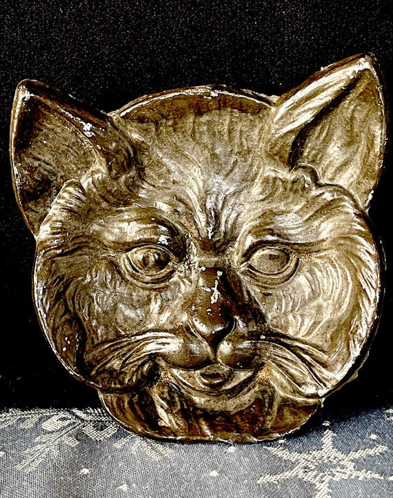 1930's Figural Trinket Trays, Cat Heads, One Green at… - Gem