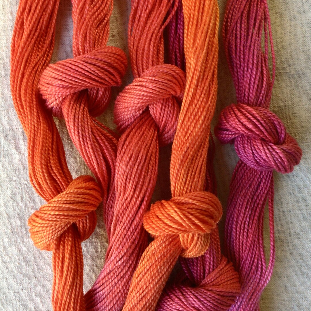 Size 5 Variegated Red Hand Dyed Perle Cotton Thread for Hand Stitching ...