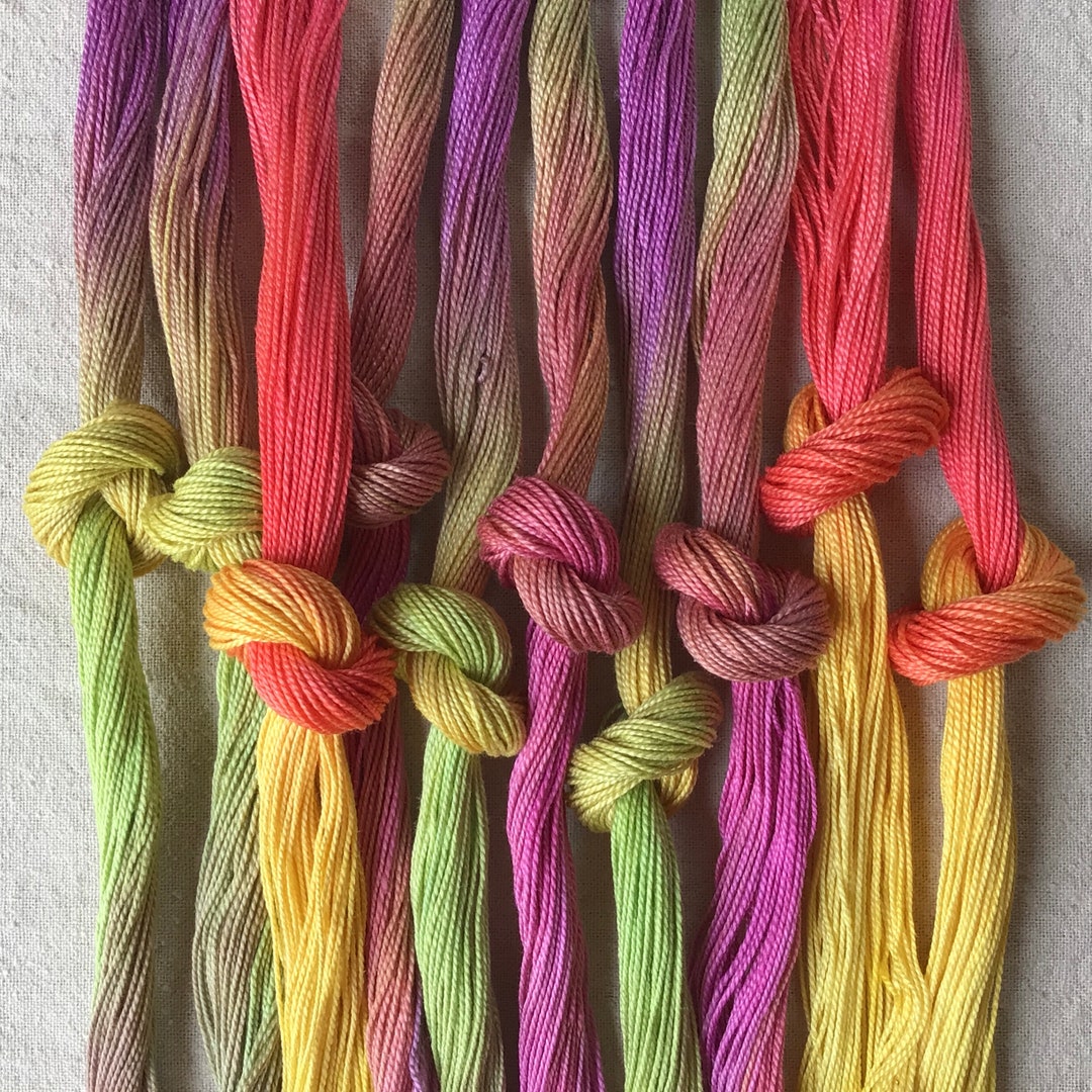 Size 8 Mango Inspired Hand Dyed Perle Cotton Thread, for Hand Stitching ...