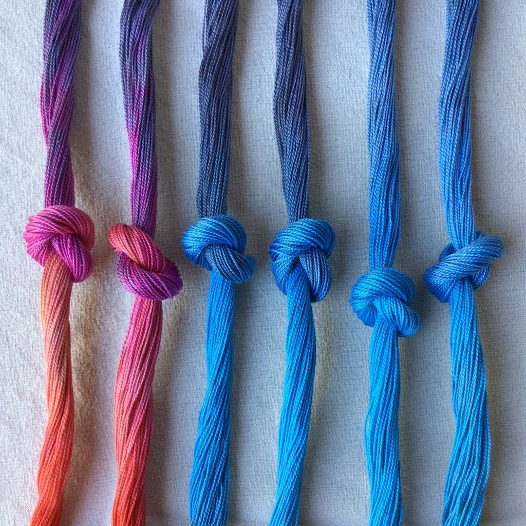 Size 8 Ombré Blended Perle Cotton, Hand Dyed Thread for Embroidery ...