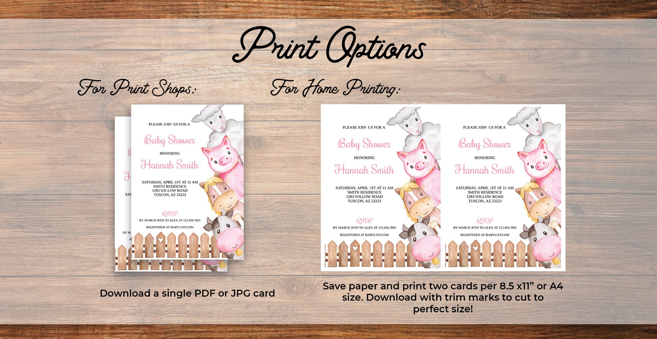 Editable Farm Animal Baby Shower Invitation Template Barnyard Baby ...
