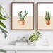 Watercolor Cactus Print Set, Houseplant Paintings, Livingroom Wall Art ...