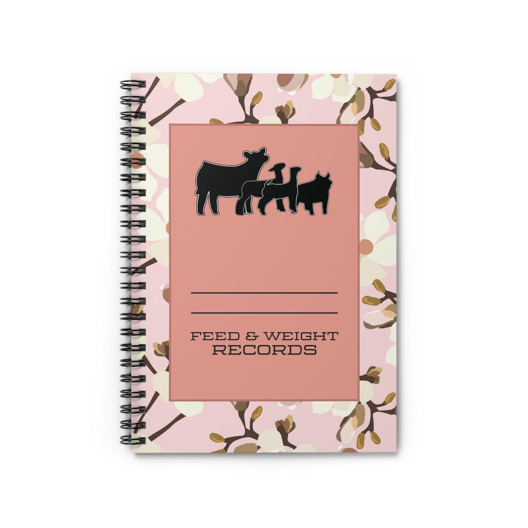 Cute Show Livestock Feed & Weight Records Spiral Notebook | Show ...