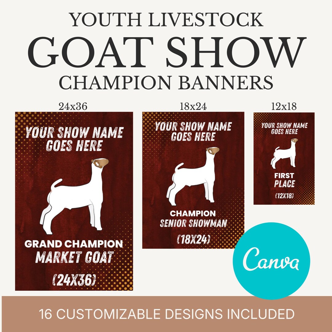 Editable Goat Show Banner Canva Template | Youth Livestock Champion ...