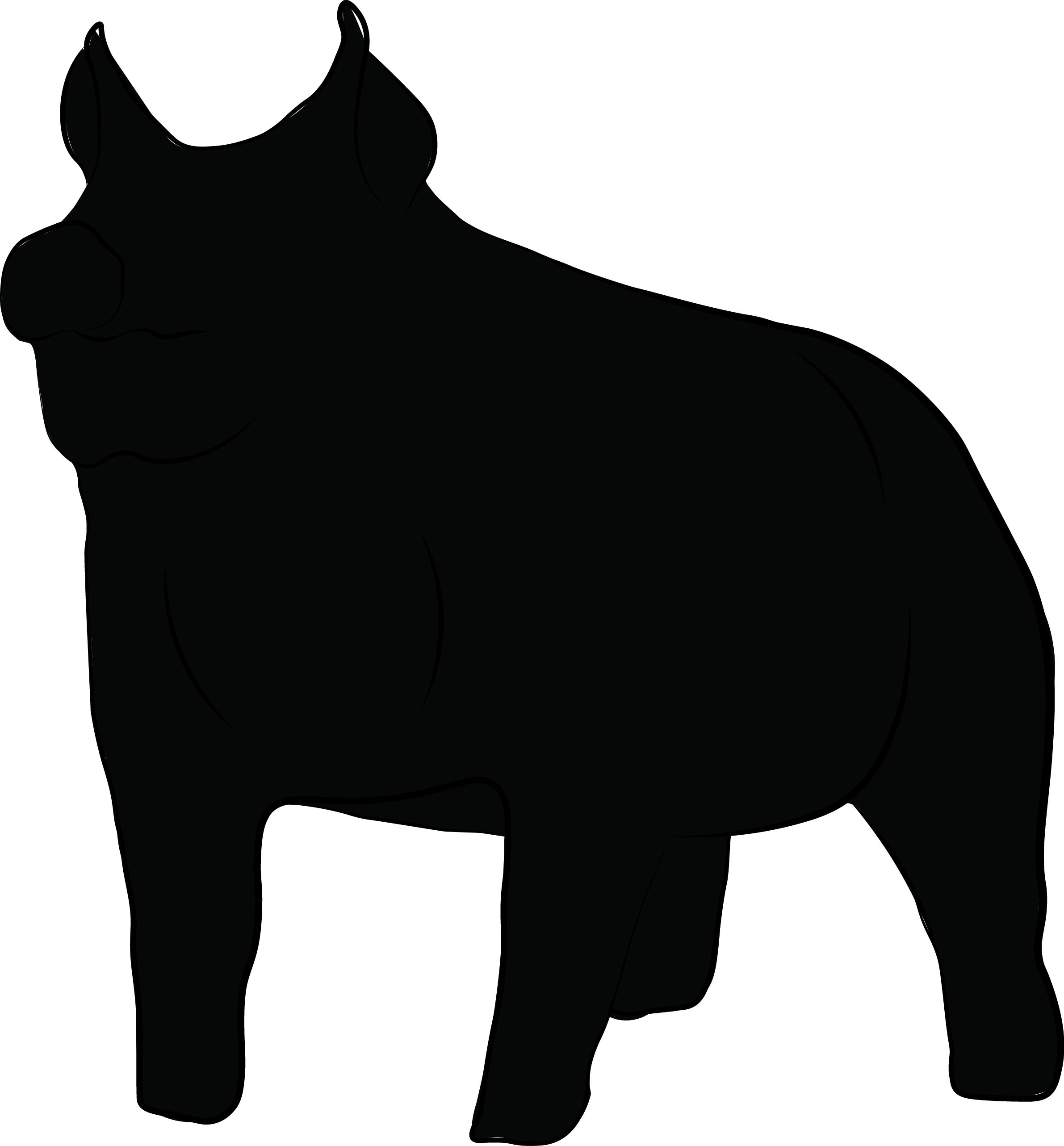 Show Pig Silhouette Digital Download | Livestock Show Embroidery File ...