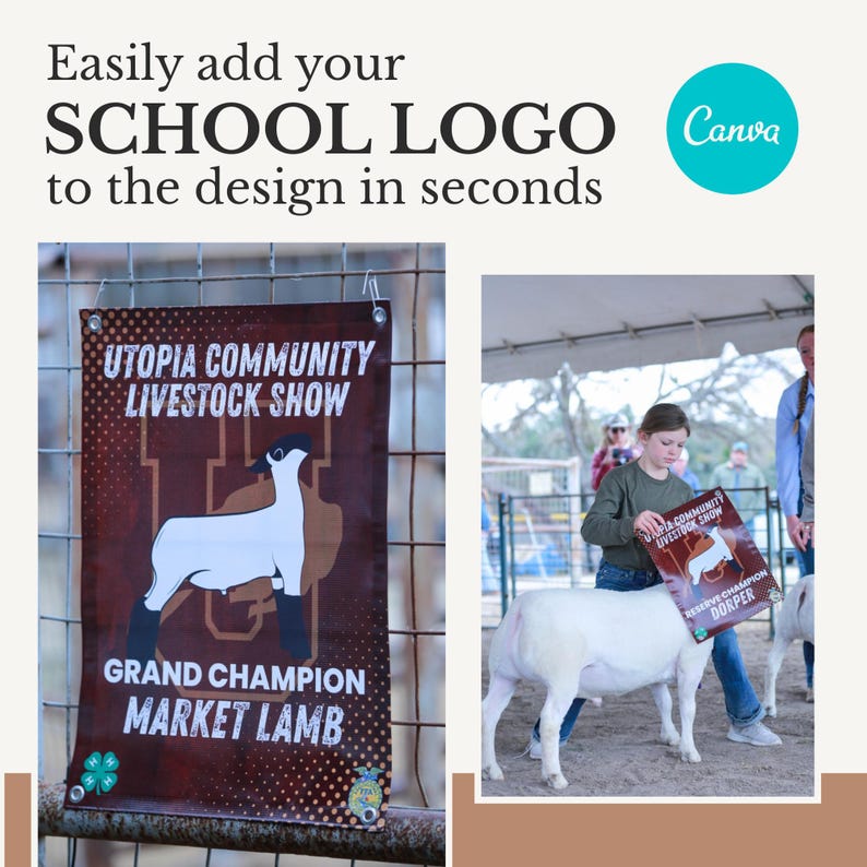 Editable Goat Show Banner Canva Template | Youth Livestock Champion ...