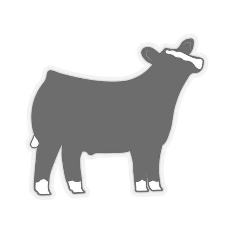 Black and White Show Steer Sticker | Baldie Steer Sticker Design ...