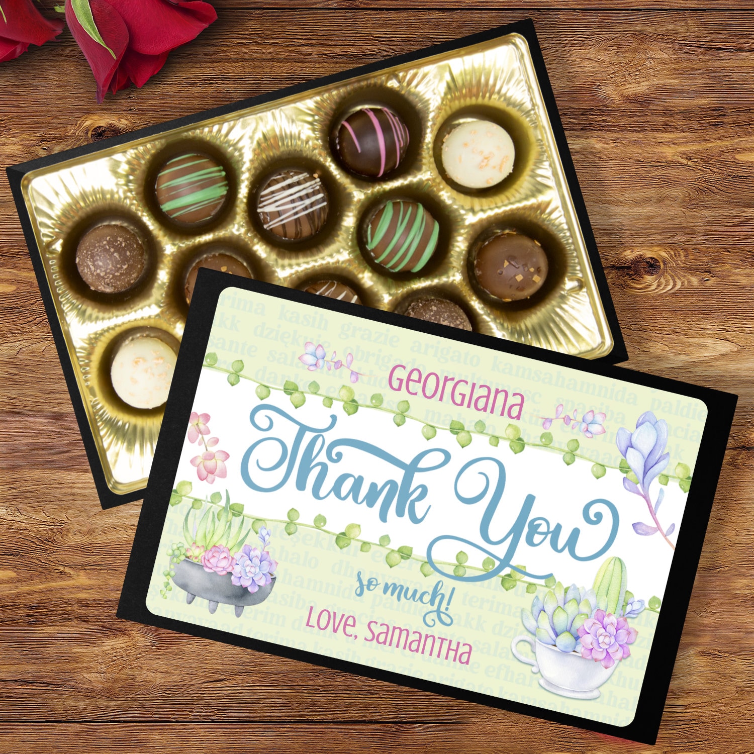 Personalized Thank You Chocolate Box - Handmade Chocolate Truffles ...