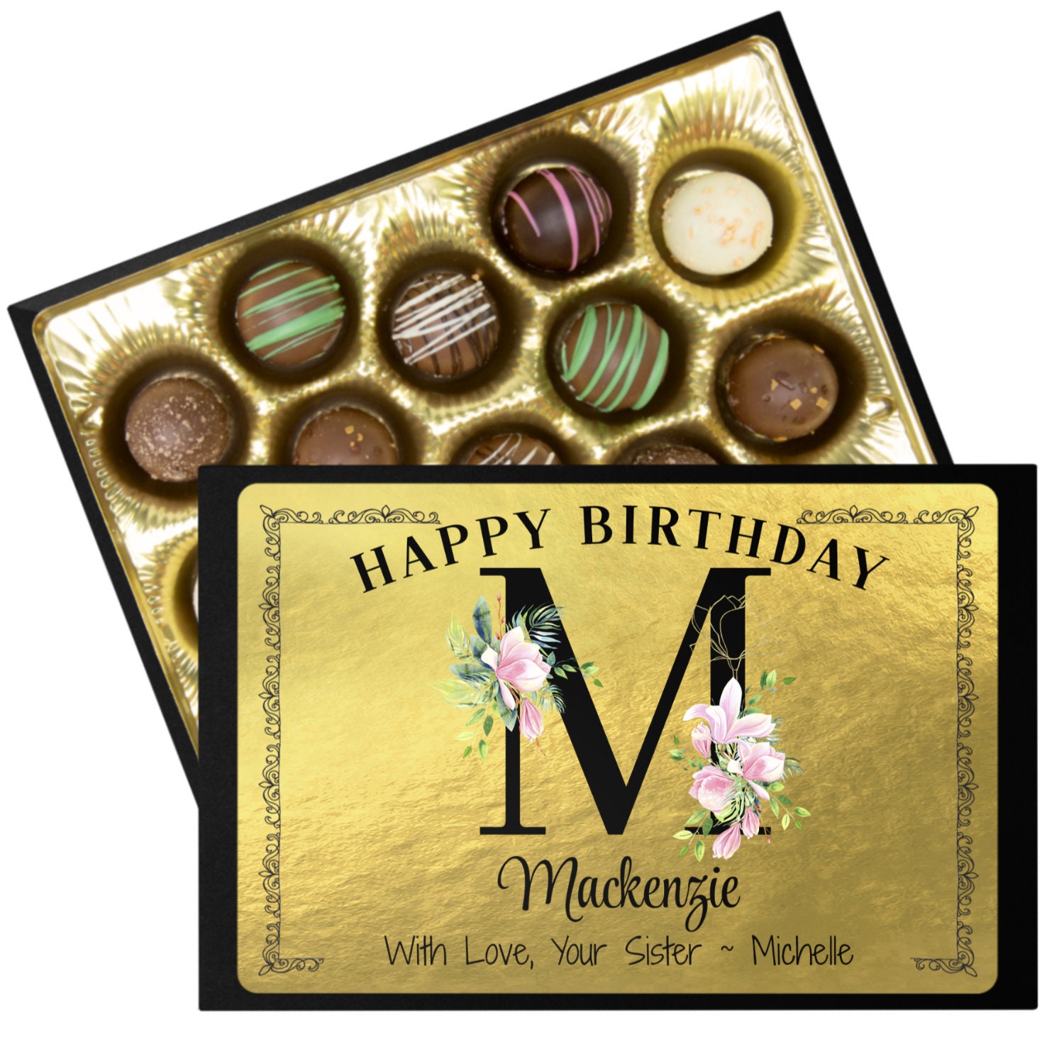 Personalized Birthday Chocolate Box - Handmade Chocolate Truffles ...
