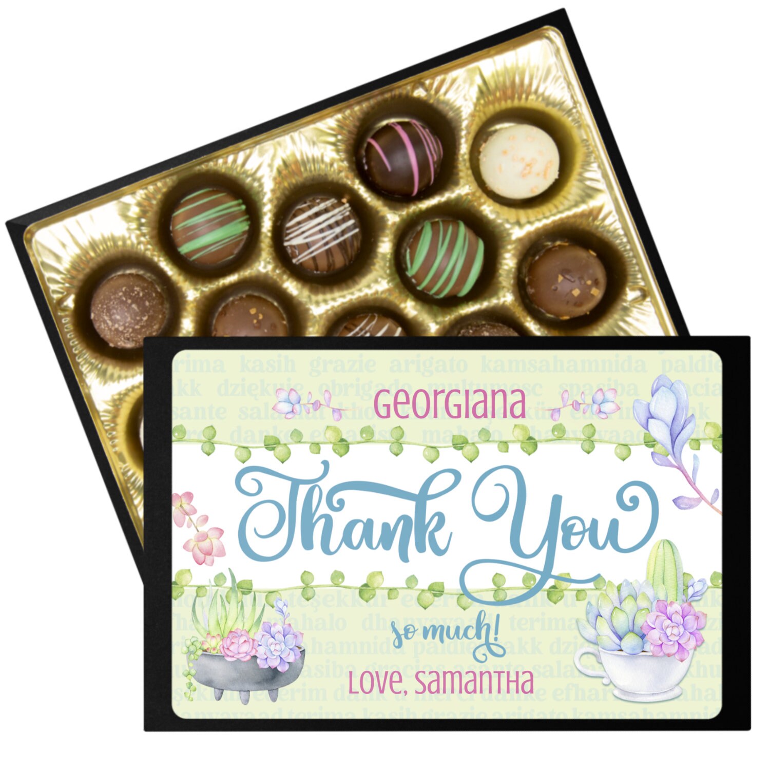 Personalized Thank You Chocolate Box - Handmade Chocolate Truffles ...