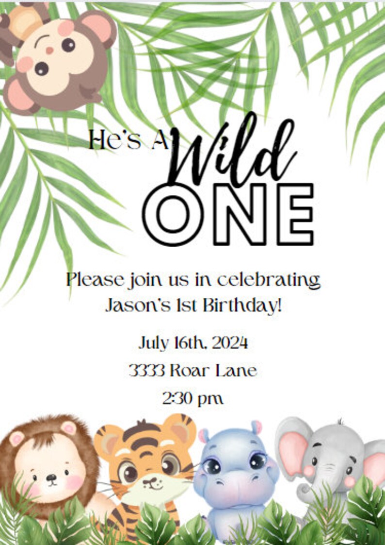 Wild ONE Birthday Invitation - Etsy