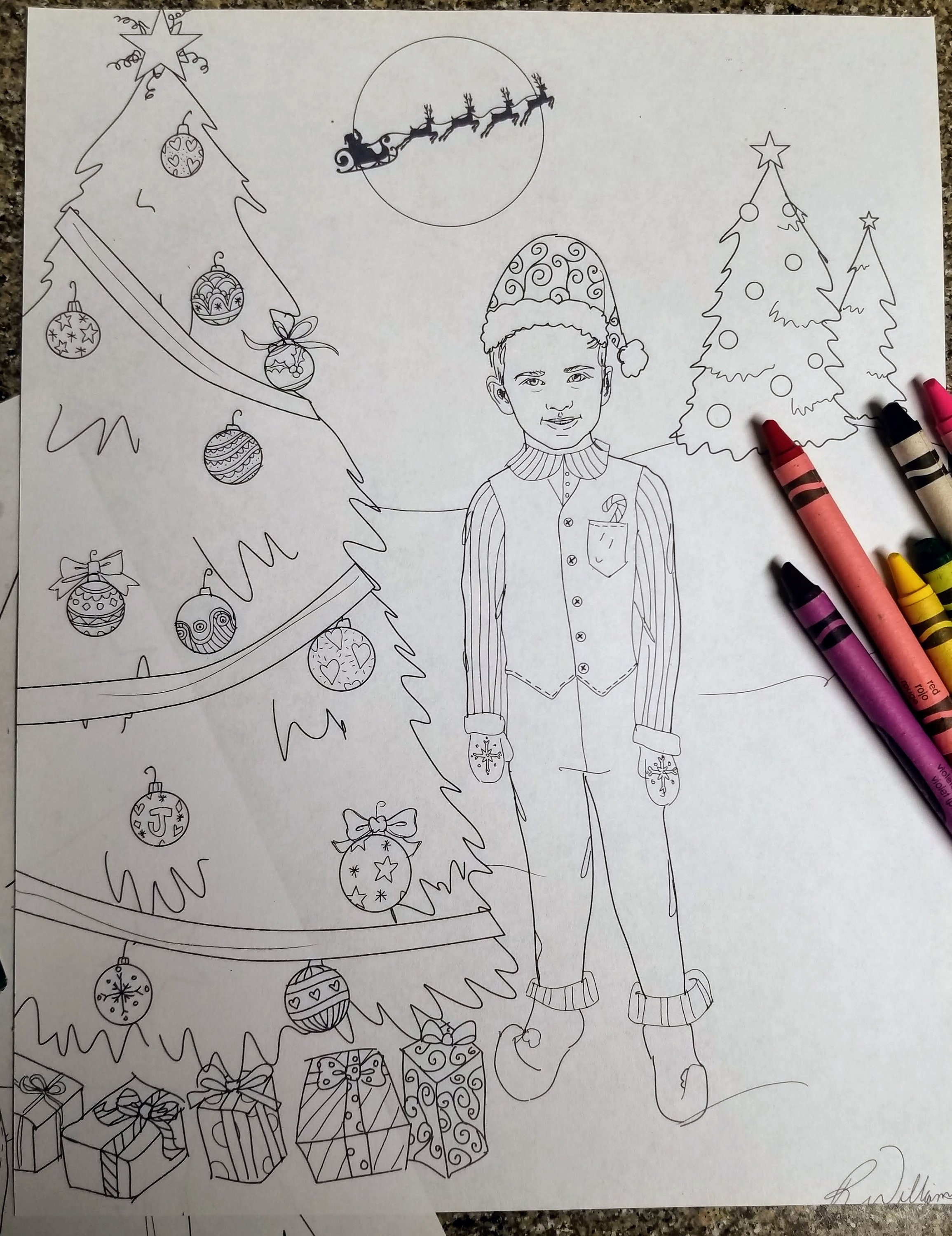 Custom THEMED Single Coloring Book Page Electronic Delivery - Etsy