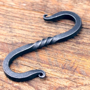 Hand Forged Iron S Hook | Twisted Square Style, Blacksmith Made - Etsy