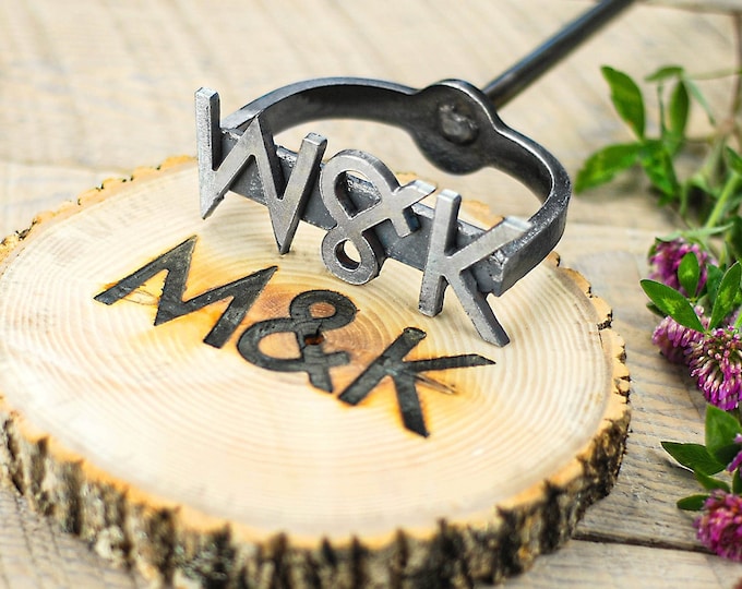 Monogram Branding Iron Custom Hand Forged Brand Customized Wedding Gift ...
