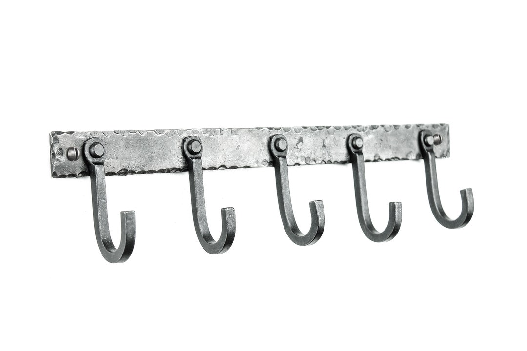 Rustic Key Rack, Square Hooks, Wall Mounted Jewelry Organizer, Hand ...