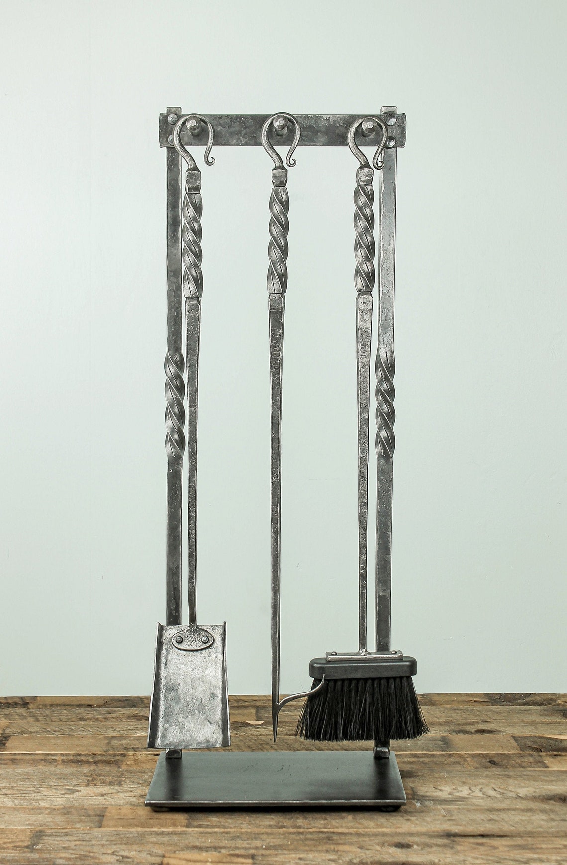 Hand Forged Fireplace Tool Set | Poker, Shovel and Broom, 30" - Etsy