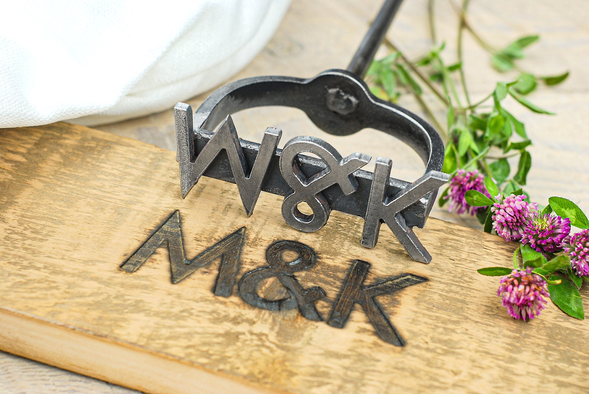 Custom Monogram Branding Iron | Hand Forged Wedding Gift Tool - Etsy