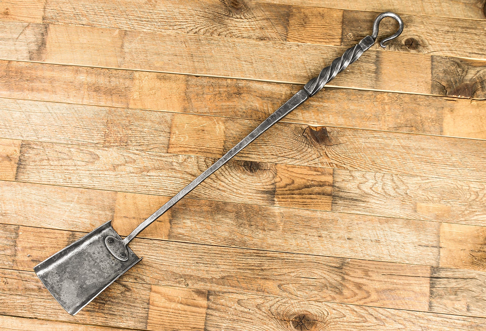 Hand Forged Fireplace Shovel, Classic Style | Hammered Metal Wood Stove ...