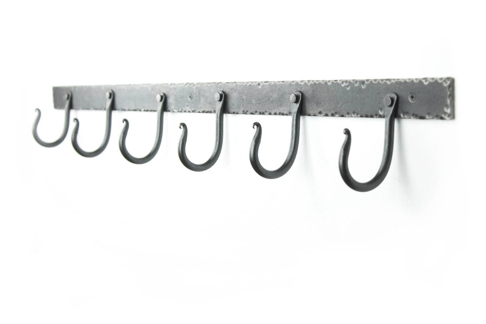 Hand Forged Iron Coat Rack | Classic Six Hook Blacksmith Design - Etsy