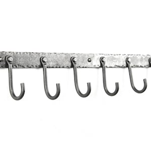 Hand Forged Iron Key Rack With Round Hooks | Rustic Entryway Organizer ...