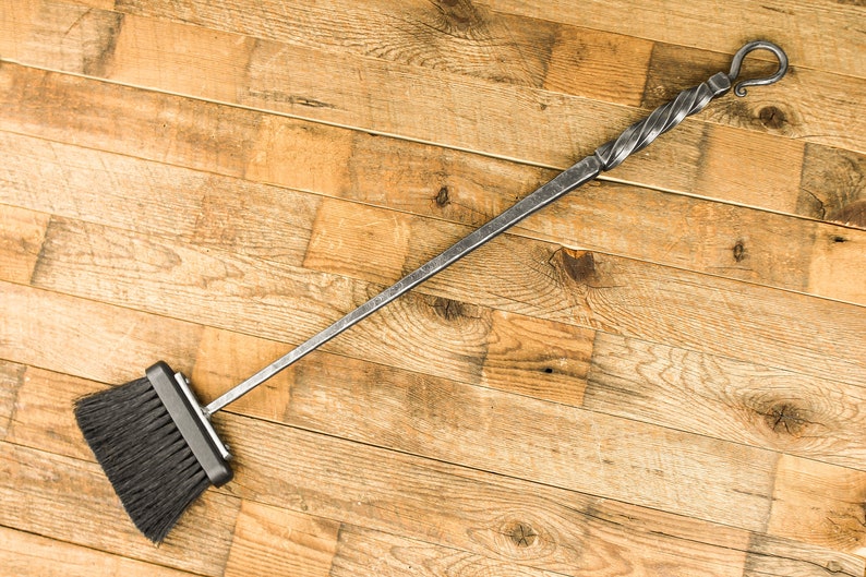Hand Forged Iron Fireplace Broom | Classic Wood Stove Tool, 30" - Etsy