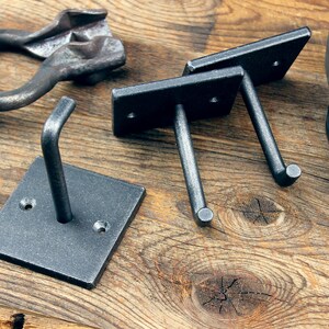 Industrial Hook, Square Base | Modern Rustic Coat Hook, Wall Mounted ...