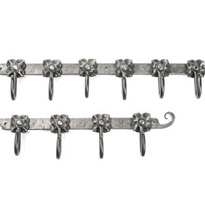 Rustic Flower Hanger | Key Rack, Jewelry Organizer | Hammered Metal ...