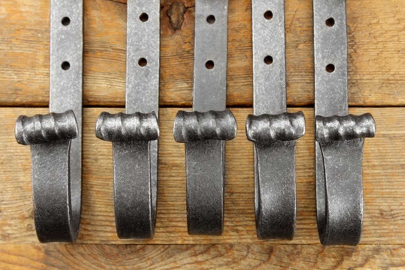 Hand Forged Fishtail Double Wall Hook | Rustic Modern Iron - Etsy