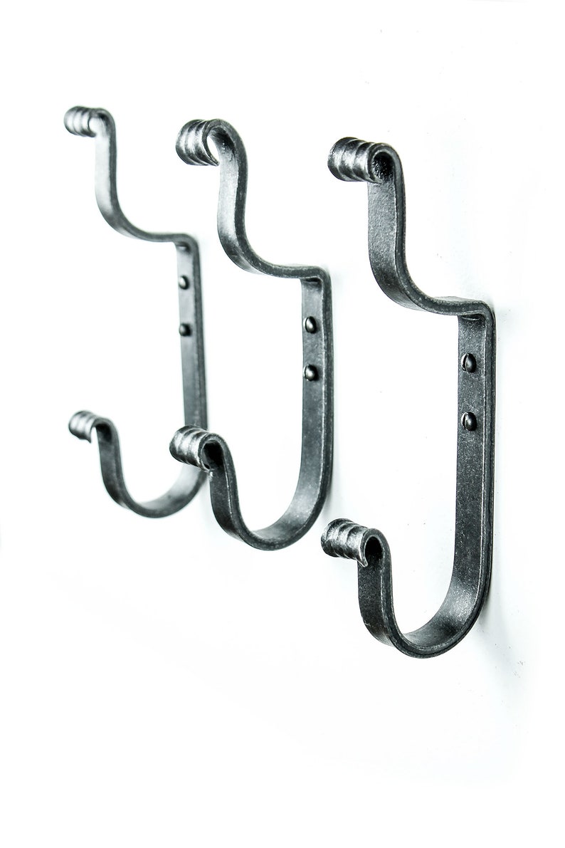 Double Wall Hook Fishtail Style Rustic Modern Wrought Iron - Etsy