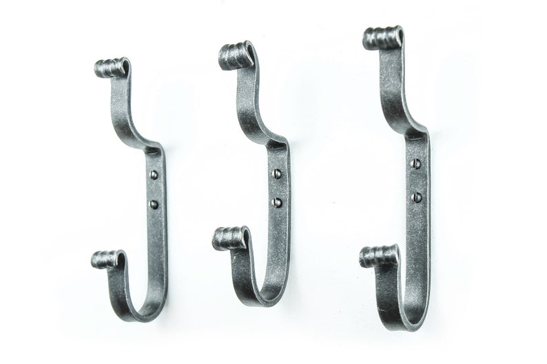 Double Wall Hook Fishtail Style Rustic Modern Wrought Iron - Etsy