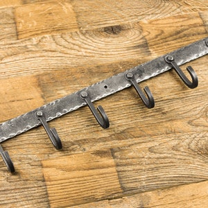 Rustic Key Rack, Square Hooks, Wall Mounted Jewelry Organizer, Hand ...