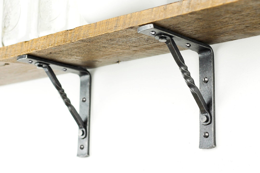 Heavy Duty Forged Steel Shelf Bracket | Rustic Modern, Blacksmith Made ...