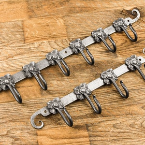 Rustic Flower Hanger Key Rack Jewelry Organizer Hammered | Etsy