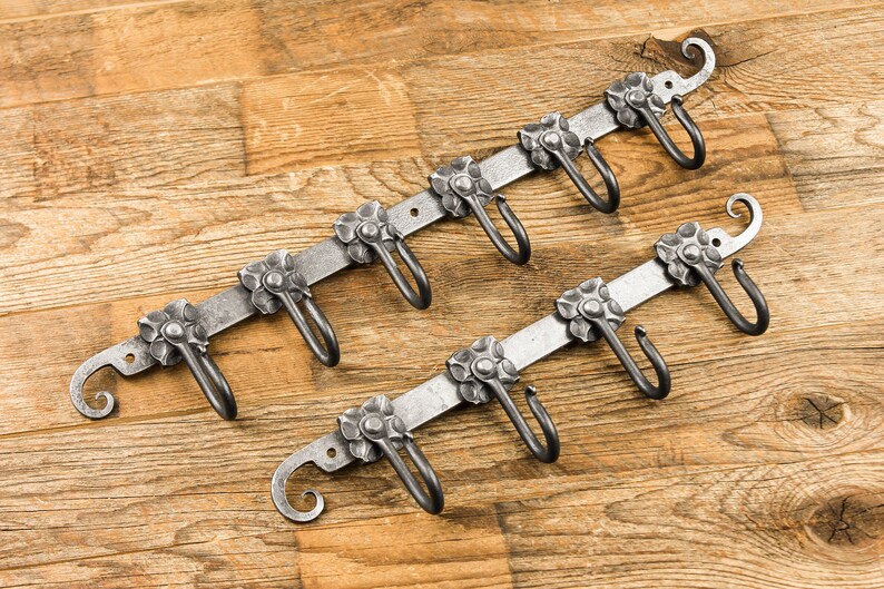 Rustic Flower Hanger Key Rack Jewelry Organizer Hammered | Etsy