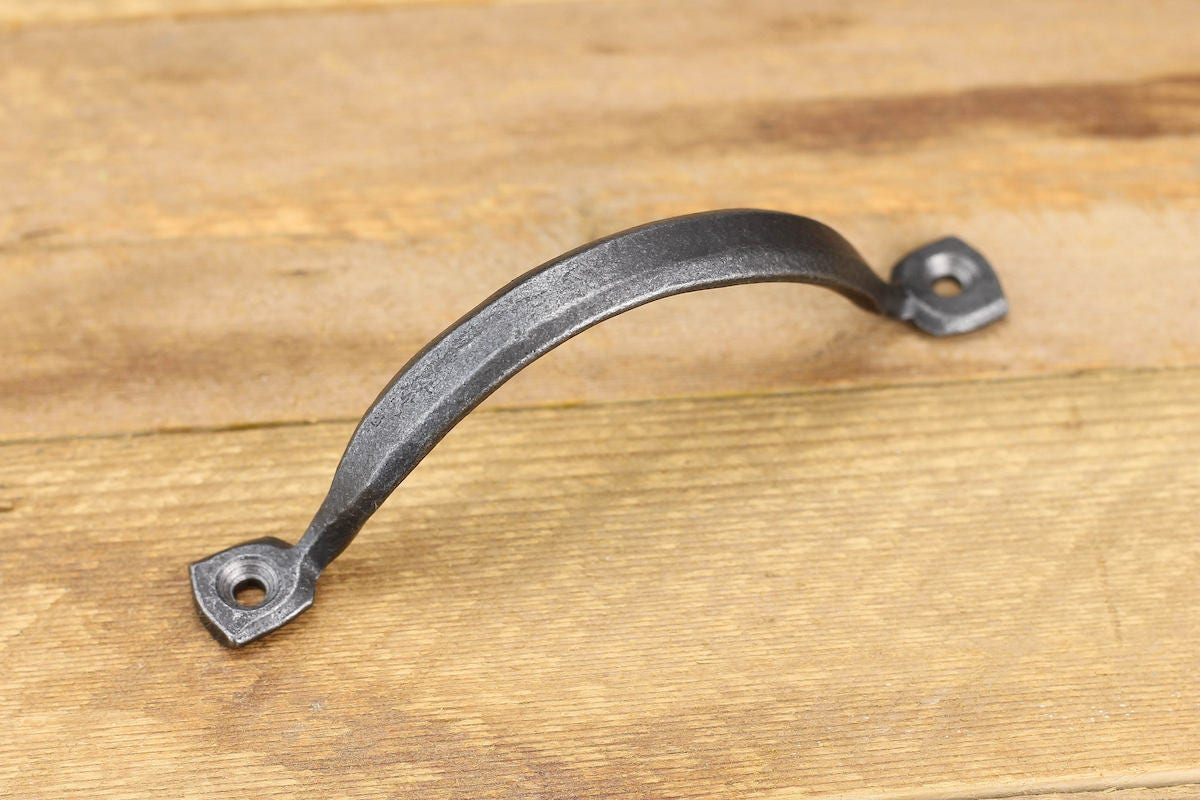 Hand Forged Iron Drawer Pull | Rustic Cabinet Hardware Handle - Etsy