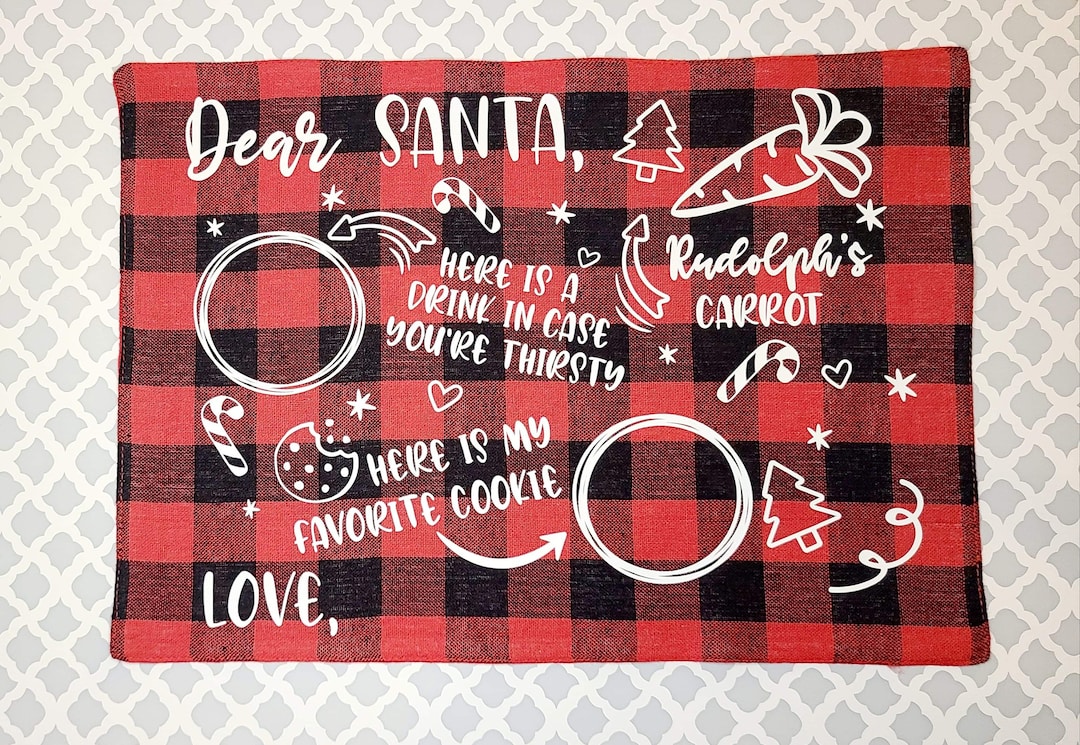 Santa Cookies Placemat, Dear Santa Placemat, Personalized Placemat ...