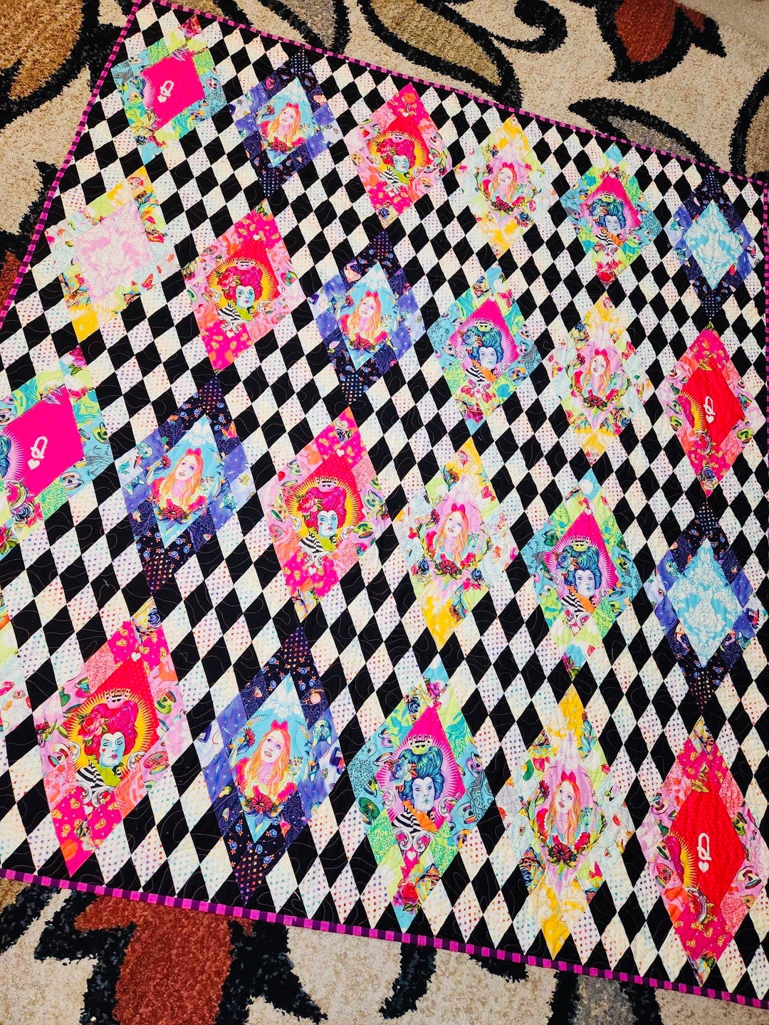 Quilt, Alice in Wonderland Quilt, Tula Pink Quilt, Completed Quilt ...