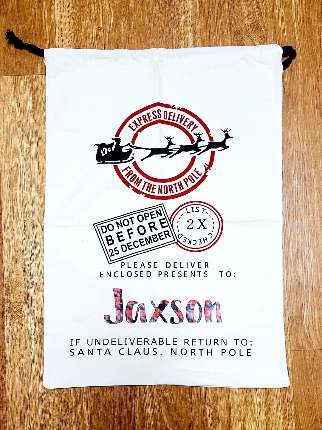 Santa Sack, North Pole Express Santa Delivery Sack, Christmas Gift Bag ...