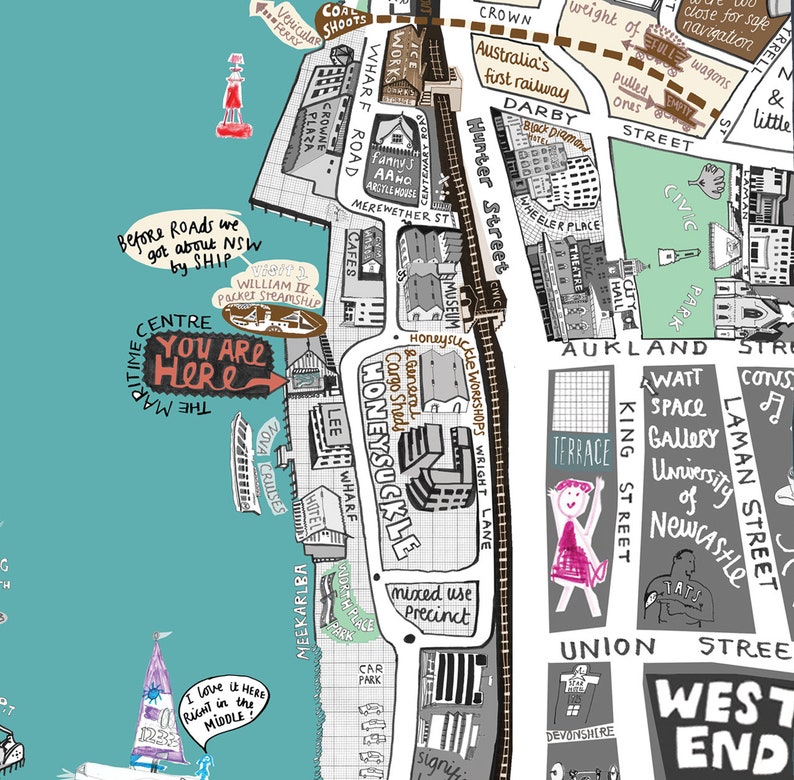 Carrington Suburb Newcastle Port Map - Etsy