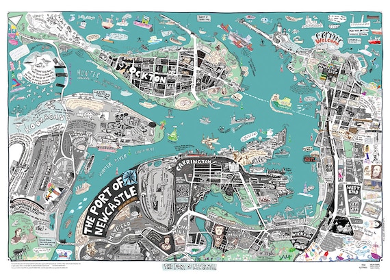 Newcastle Port Map - Etsy Australia