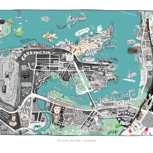 Carrington Suburb Newcastle Port Map - Etsy