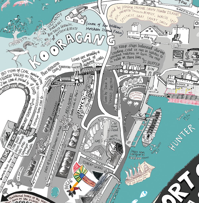 Newcastle Port Map - Etsy