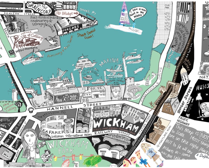 Carrington Suburb Newcastle Port Map - Etsy
