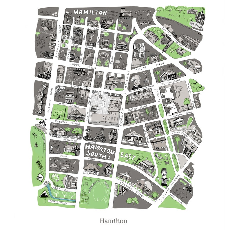 Map of Hamilton NSW | Etsy