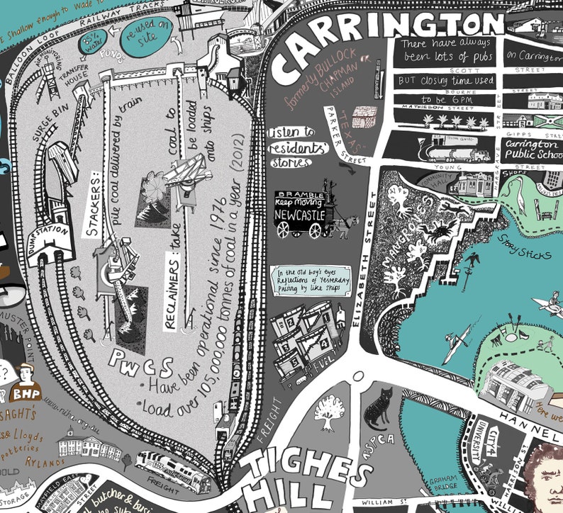 Carrington Suburb Newcastle Port Map - Etsy
