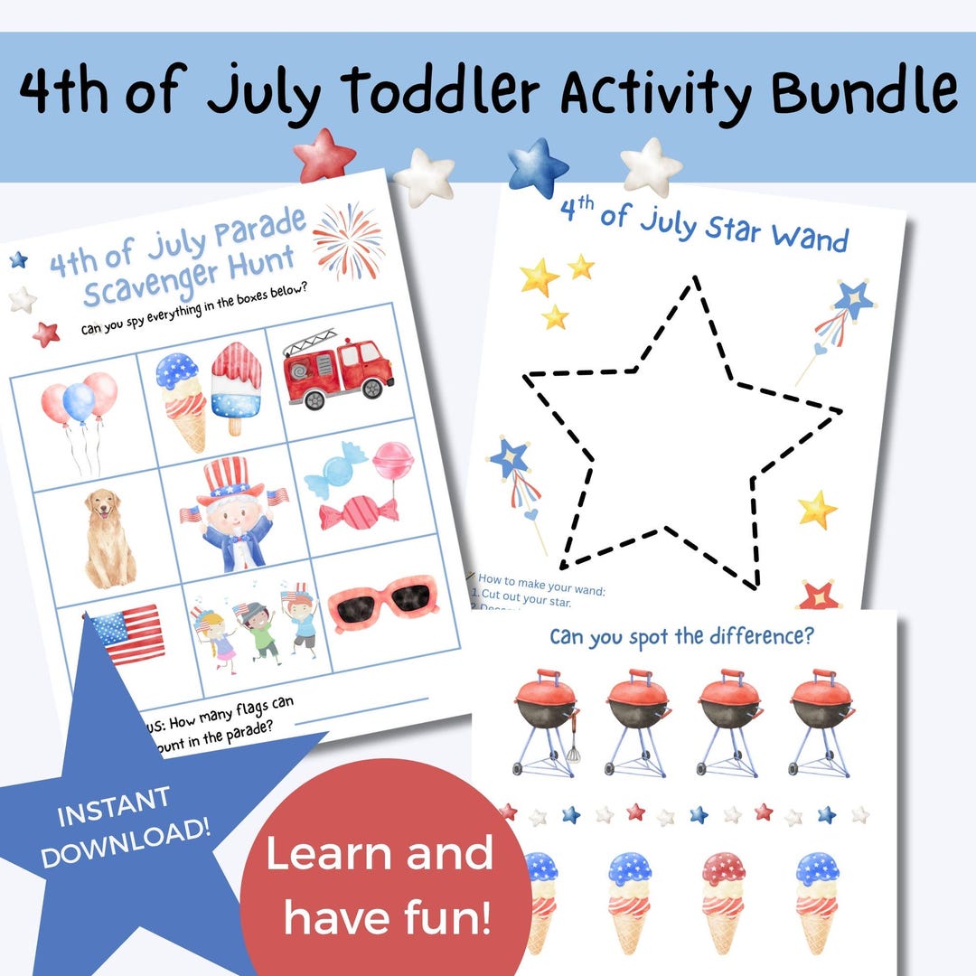 4th of July Activity Bundle: Patriotic Coloring Pages & Games (digital ...